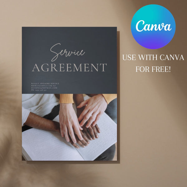 Service Agreement Canva Template BOLD Design – Launchly
